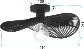 Toolight Toolight, stropní svítidlo 41cm, 1xE27, APP1832-1C, černá, OSW-00631