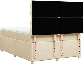Box spring postel s matrací krémová 140x200 cm textil 3291315