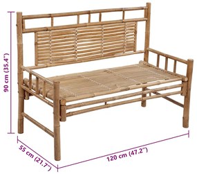 Zahradní Lavice S Poduškou 120 Cm Bambus Jasně Zelená