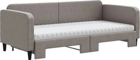 Válenda s přistýlkou a matracemi taupe 90 x 200 cm textil 3196837