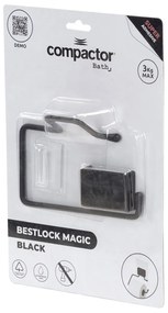 Samolepicí držák toaletního papíru Compactor Bestlock Black Magic systém bez vrtání
