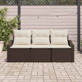 Set pohovek 3 ks Hnědá polyratan 3346578