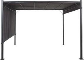 Zahradní pergola s LED solárním osvětlením BestBerg BBGG-50 / 300 x 300 x 215 cm / šedá