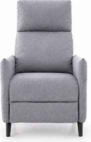 relaxační polohovací TV křeslo, dřevo/kov/látka, 105x68x80 cm, nohy tmavé/šedá, Dekorino KR20260137