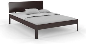 Dřevěná postel Visby AMMER z borovice / 160x200 cm, barva palisandr