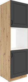 STILO gr | vysoká skříňka 60 DP-210 2F na vestavnou troubu | 60 cm | UNI dvířka | artisan/grafit