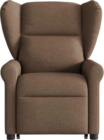 Zvedací polohovací křeslo hnědé textil 3303378