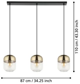 Eglo 900551 - Lustr na lanku MARYVILLA 3xE27/40W/230V