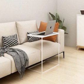 Odkládací stolek bílý 55 x 35 x 66 cm kompozitní dřevo,  336134 HangarStore.cz