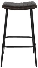 Černá barová stolička s koženým sedákem Pite - 45*37*76 cm