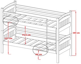 Dětská postel 90 cm Galvin (s roštem a úl. prostorem) (borovice). 1013433