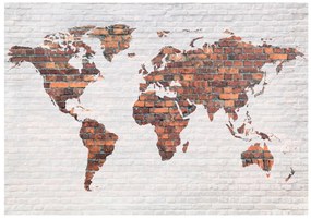 Fototapeta - World Map: Brick Wall