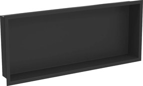 Mexen X-Wall-R, polička na zapuštění na obklad s límcem 75 x 30 cm, černá matná, 1970753010