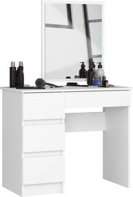 Toaletní stolek se zrcadlem T-6/SL 50x60 levá - bílá