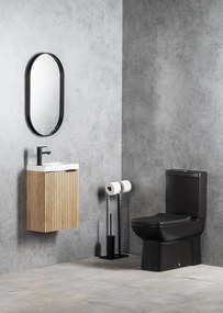 Canakcilar Ceramic  Creavit Lara WC kombi 35 x 80 x 64 cm spodní/zadní odpad keramika černá mat LR360-01