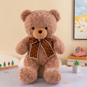 LEAN Toys Plyšový medvídek s mašlí a puntíky 45 cm
