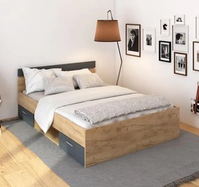 Postel MICHIGAN NEW 140x200, dub artisan/grafit Kondela 0000373278