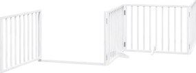 Zábrana pro psy s dvířky skládací 10 panelů bílá 800 cm topol 3155563