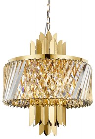 Lustr Margot, 1x křišťálové/zlaté kovové stínítko, (fi 43cm), g
