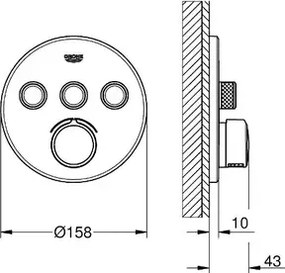 Grohe SmartControl - Baterie pod omítku se 3 výstupy chrom
