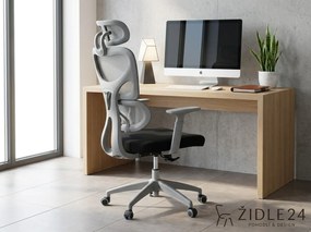 Ergonomická kancelářská židle RENEE - šedá síťovina / černá látka