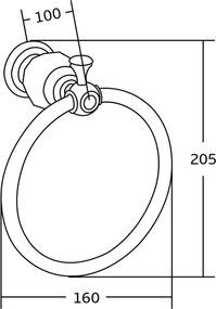 Mexen příslušenství, ESTELA držák na ručníky Ring, černý, 7011532-70