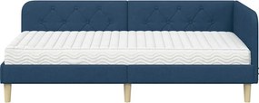 Rohový rám postele Modrá 100 x 200 cm textil 3394132