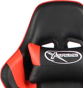 vidaXL Otočná herní židle s podnožkou PVC [20497] Barva: Červená