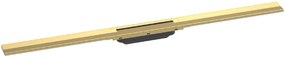 Hansgrohe RainDrain Flex - Lineární sprchový žlab s nerezovým roštem 1000, do prostoru, zkrátitelný, leštěný vzhled zlata 56046990