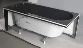 Polysan ASTRA L MONOLITH asymetrická vana 160 x 75 x 60 cm levá akrylát šedá 33611M.30