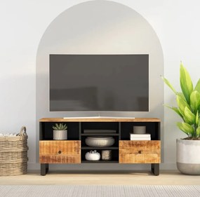 vidaXL TV stolek 100 x 33 x 46 cm masivní akácie a kompozitní dřevo [351978] Barva: Hnědá