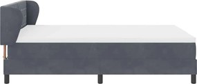 Postel s boxspringem s čelo Tmavě šedá 160 x 200 cm samet 3340341