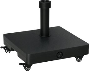 Outsunny Základna pro Slunečník s 4 Zámkovými Kolíky, Naplnitelný Stojan s 18 kg Písku nebo 16 kg Vody pro Zahradu, Terasu, Patio 45x45x39 cm Černá |