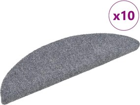 Samolepící nášlapy na schody 10 ks světle šedé 56x17x3 cm 149681