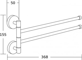 Mexen příslušenství, držák na ručníky, otočný, zlatá matná, 7039242-50