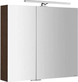 Sapho Mirró - Zrcadlová skříňka s LED osvětlením 80x70x16 cm, 2x dvířka, borovice rustik MC080-0016