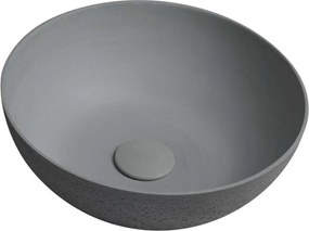Sapho Formigo - Umyvadlo na desku průměr 39 cm, bez přepadu, bez otvoru pro baterii, matná šedá FG317