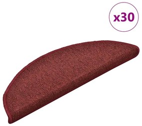 Schodové rohože 30 ks 56 x 17 x 3 cm bordó půlkulaté 3365747