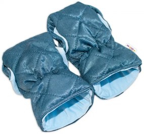 Rukávník ke kočárku Baby Nellys ®, prošívaný, Velvet - modrý