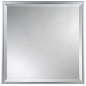 Amirro Zrcadlo na zeď dveře chodbu do pokoje ložnice koupelny předsíně nástěnné závěsné s ozdobnou hranou SANTOS - 69 x 69 cm s fazetou, v hliníkovém rámu 251-219