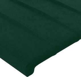 Čelo postele s LED tmavě zelená 90x5x118/128 cm samet 3122701