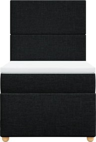 Box spring postel s matrací černá 90x190 cm textil 3291130