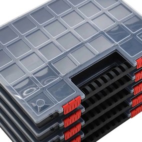 Organizéry na součástky 10 ks 40 x 30 x 5 cm polypropylen 3106444