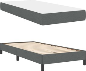 Postel s boxspringem Tmavě šedá 90 x 190 cm textil 3398452