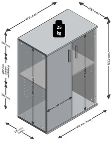 FMD Skříňka se 2 dvířky bílá a šedá