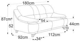 Dvoumístná pohovka RIMINI šedá