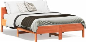 vidaXL Rám postele s čelem voskově 140 x 190 cm masivní borovice [842602] Barva: Hnědá