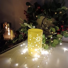 LED keramický svícen na baterie 7,5 × 12,5 cm, teple bílá, IP20, LR44
