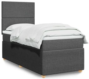 Box spring postel s matrací tmavě šedá 90x200 cm textil 3291933