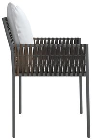 Zahradní židle s poduškami 4 ks hnědé 54 x 61 x 83 cm polyratan,  3187087